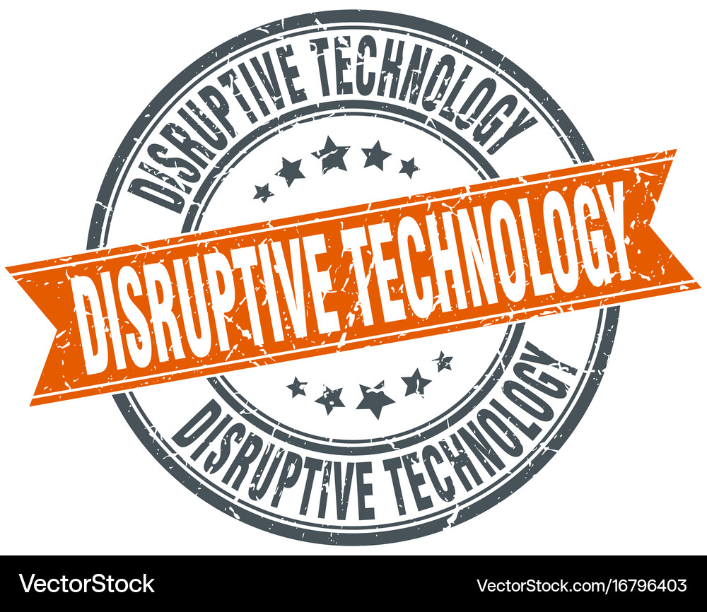 Disruptive technology round grunge ribbon stamp Vector Image