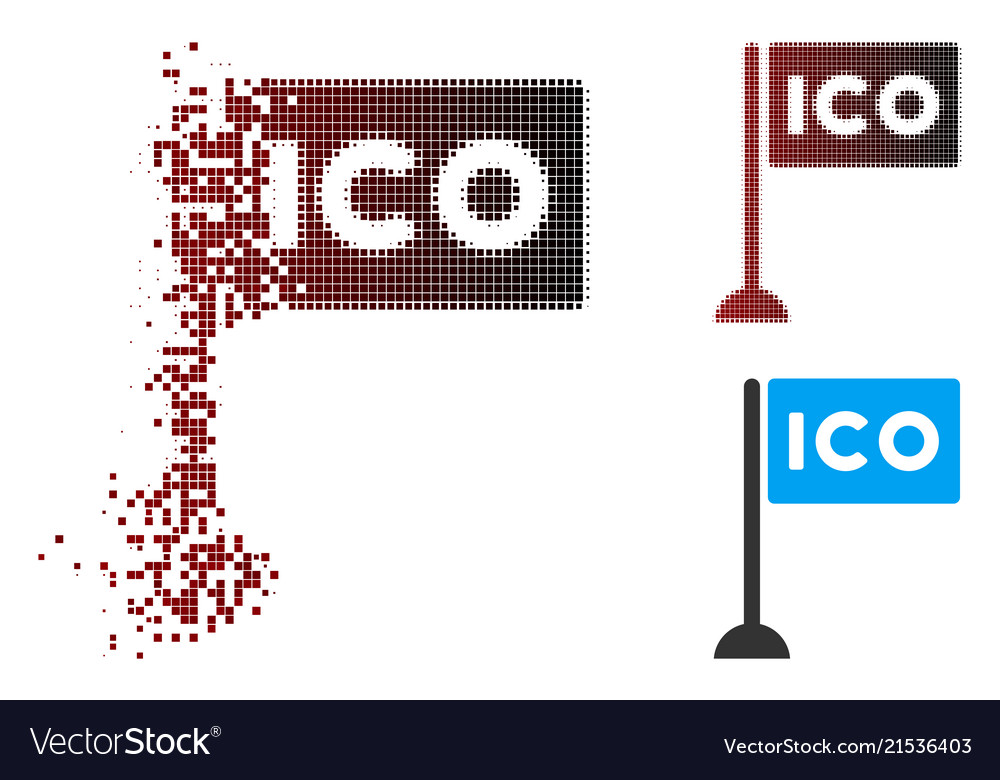 Dissolving pixel halftone ico rectangle flag icon Vector Image Dissolving pixel halftone ico rectangle flag icon Vector Image