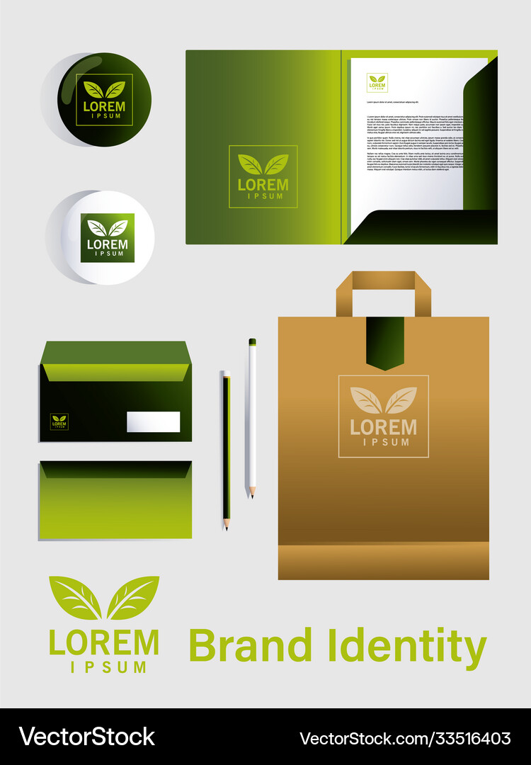 Elements brand identity in companies Royalty Free Vector