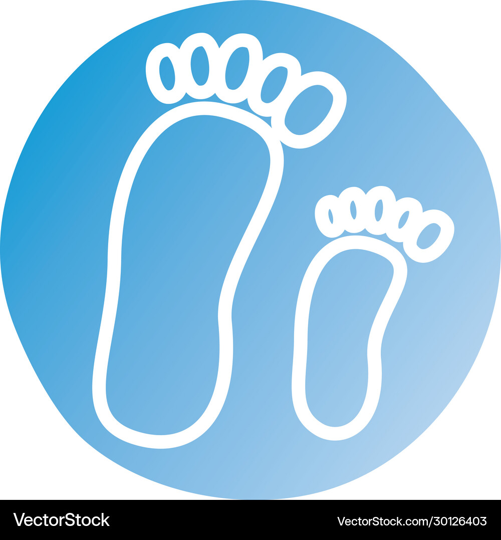 Foot prints block style icons Royalty Free Vector Image