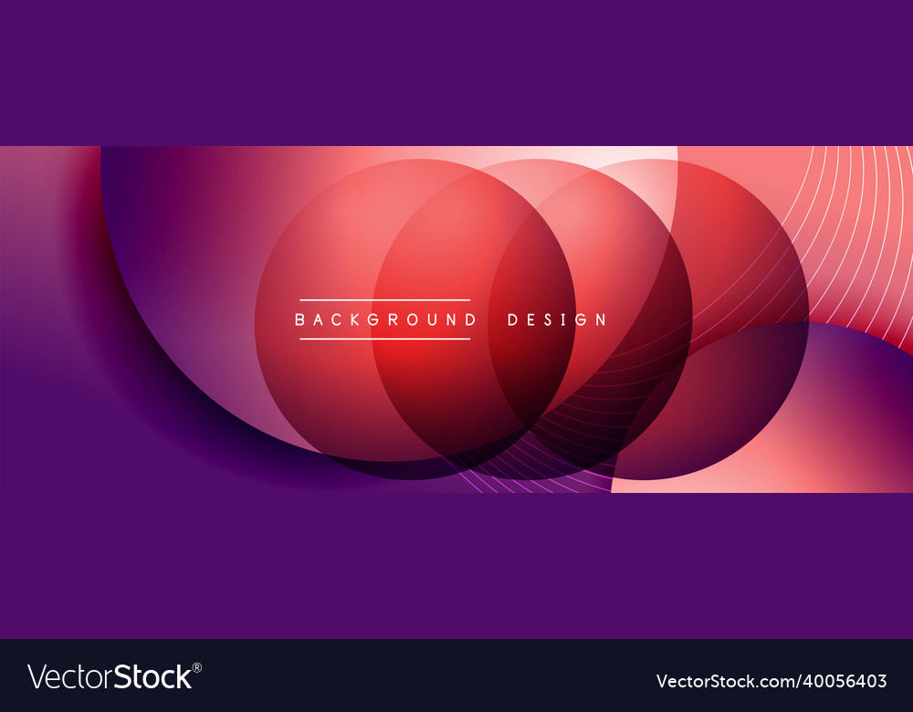 Gradient circles with shadows techno Royalty Free Vector