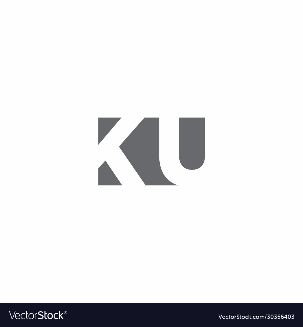 Ku logo monogram with negative space style design Vector Image