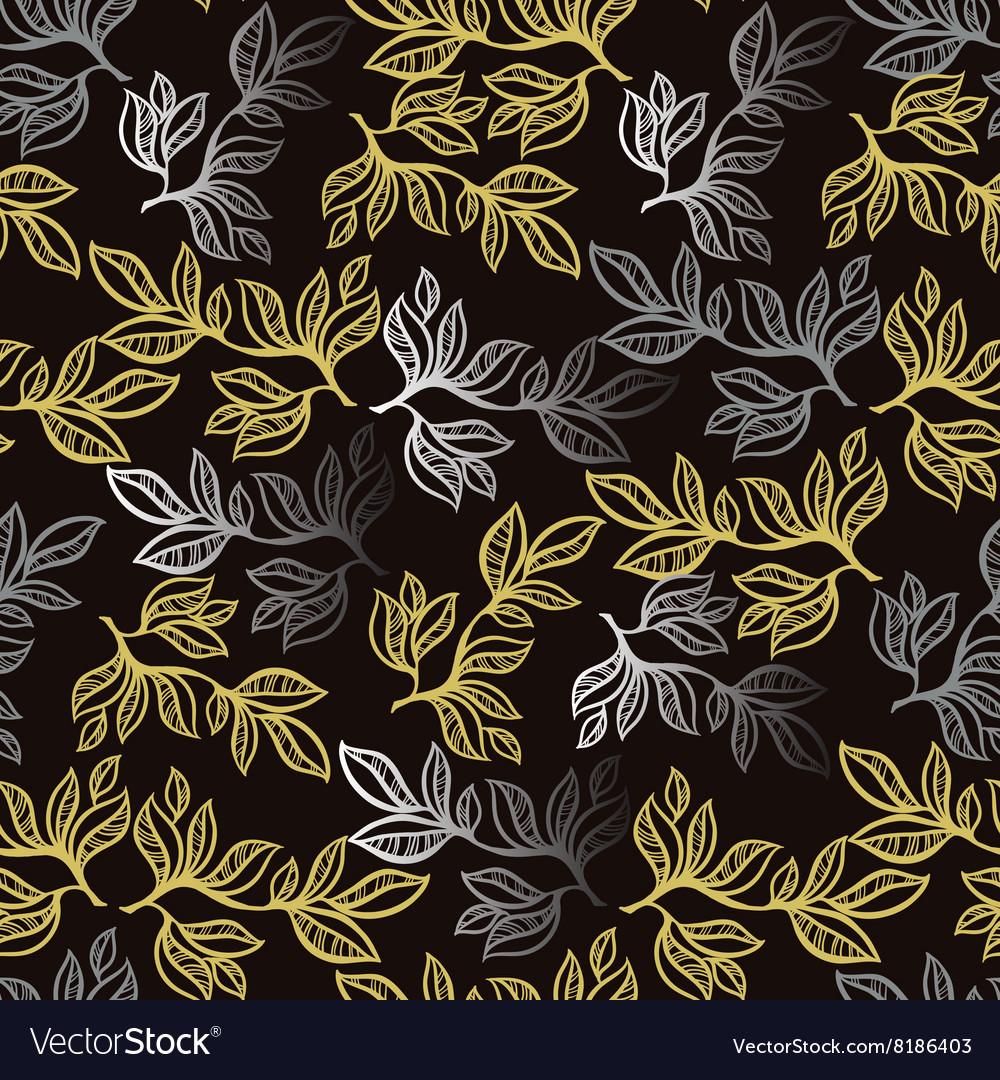 Leaves pattern background Royalty Free Vector Image