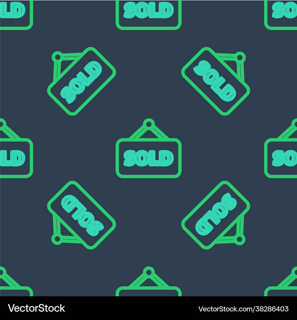 Line hanging sign with text sold icon isolated Vector Image