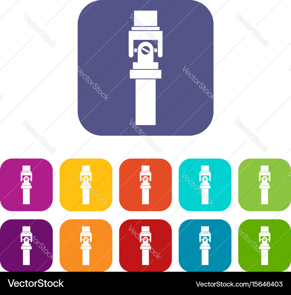 Mechanic detail icons set flat Royalty Free Vector Image