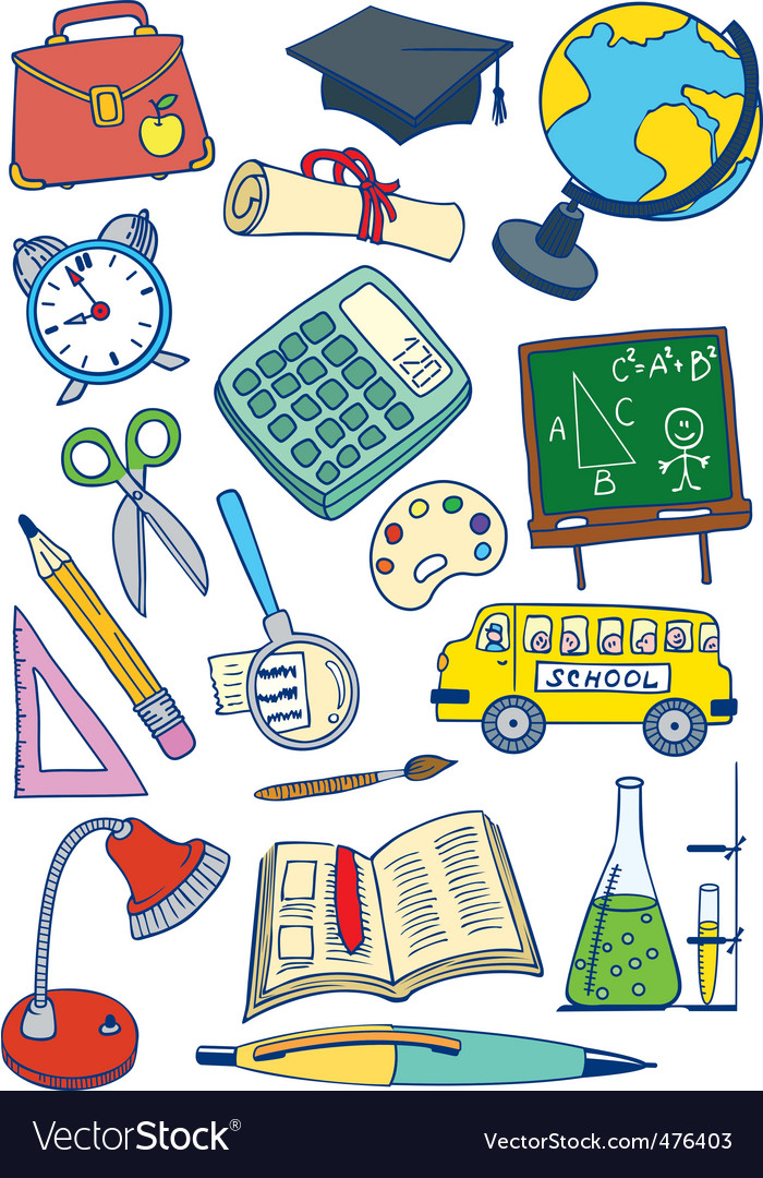 School set Royalty Free Vector Image - VectorStock