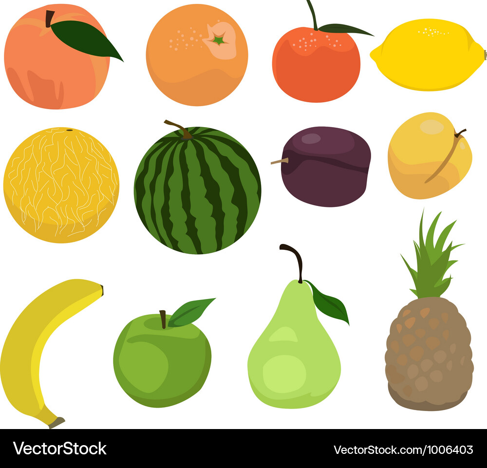 Set of fruits Royalty Free Vector Image - VectorStock