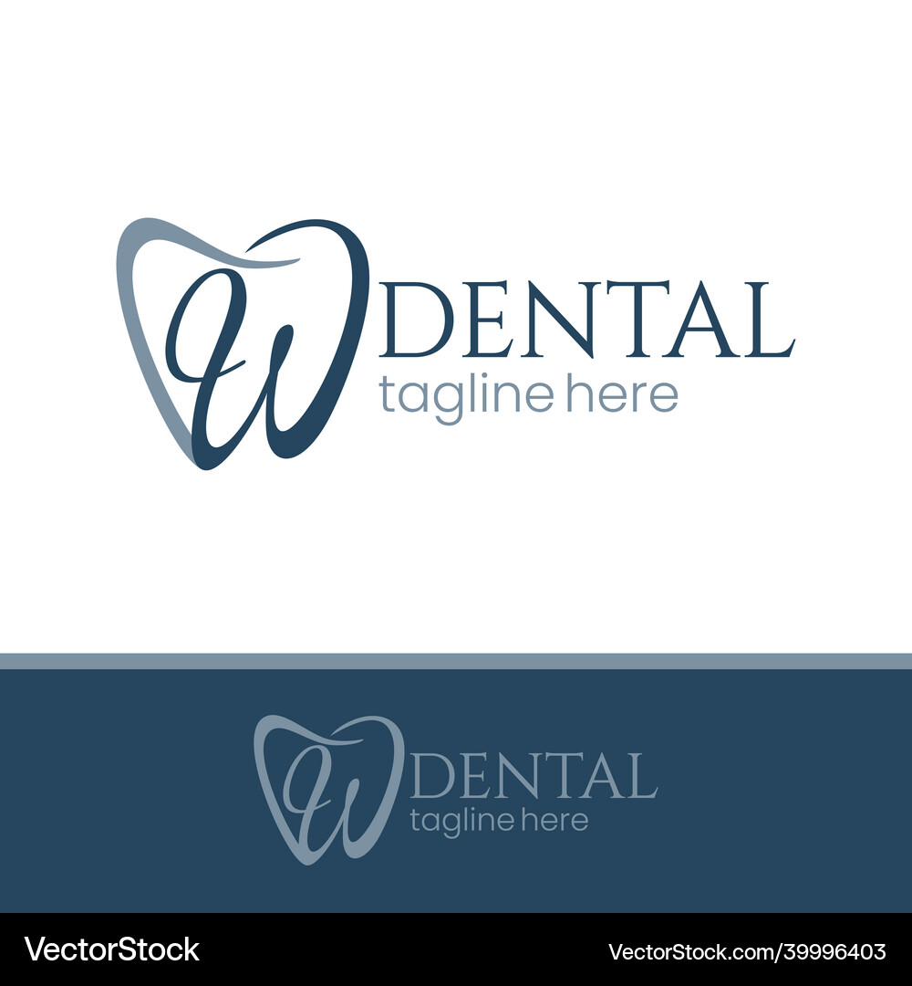 W Tooth Logo - Dental Care Royalty Free Vector Image