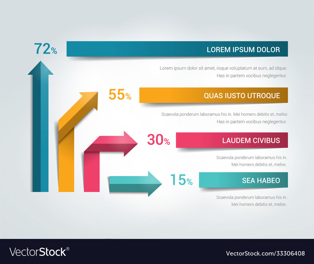 Arrow infographics flowchart Royalty Free Vector Image