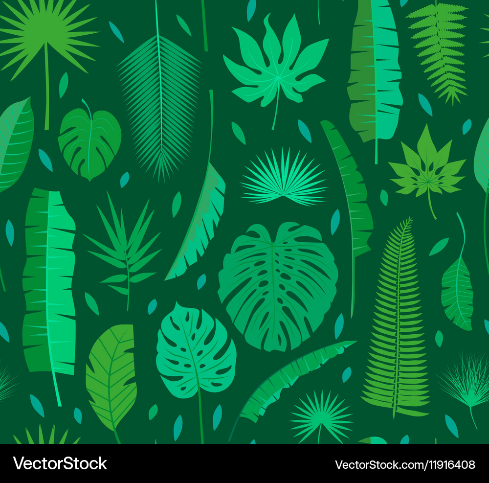 Beautiful seamless tropical jungle floral pattern Vector Image