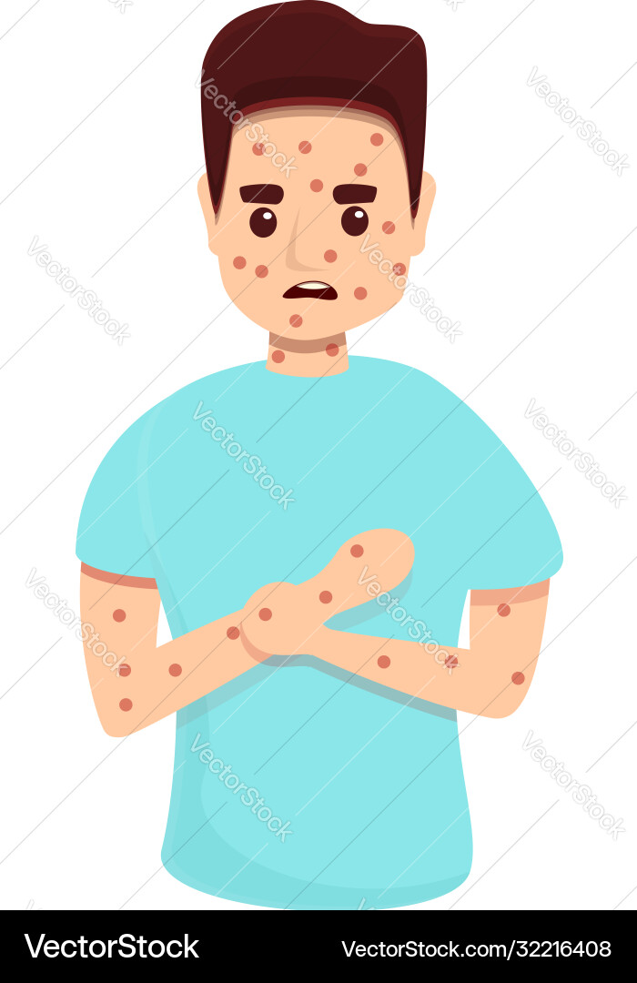 Boy measles icon cartoon style Royalty Free Vector Image