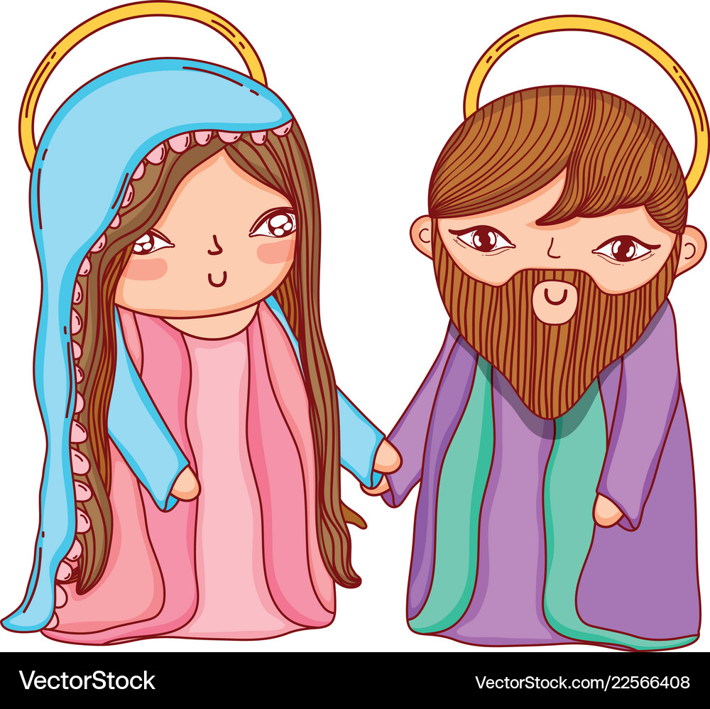 Christmas nativity scene cartoon Royalty Free Vector Image