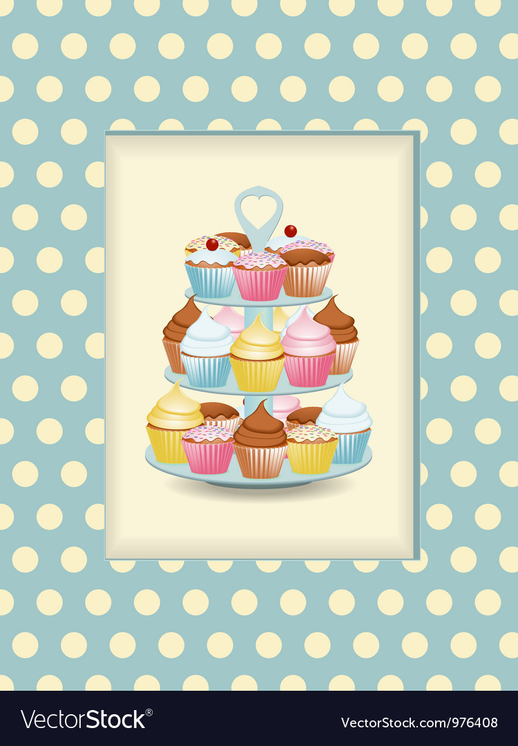 Cupcakes Background Royalty Free Vector Image - VectorStock