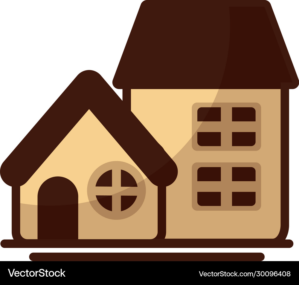 Cute building house on white background Royalty Free Vector
