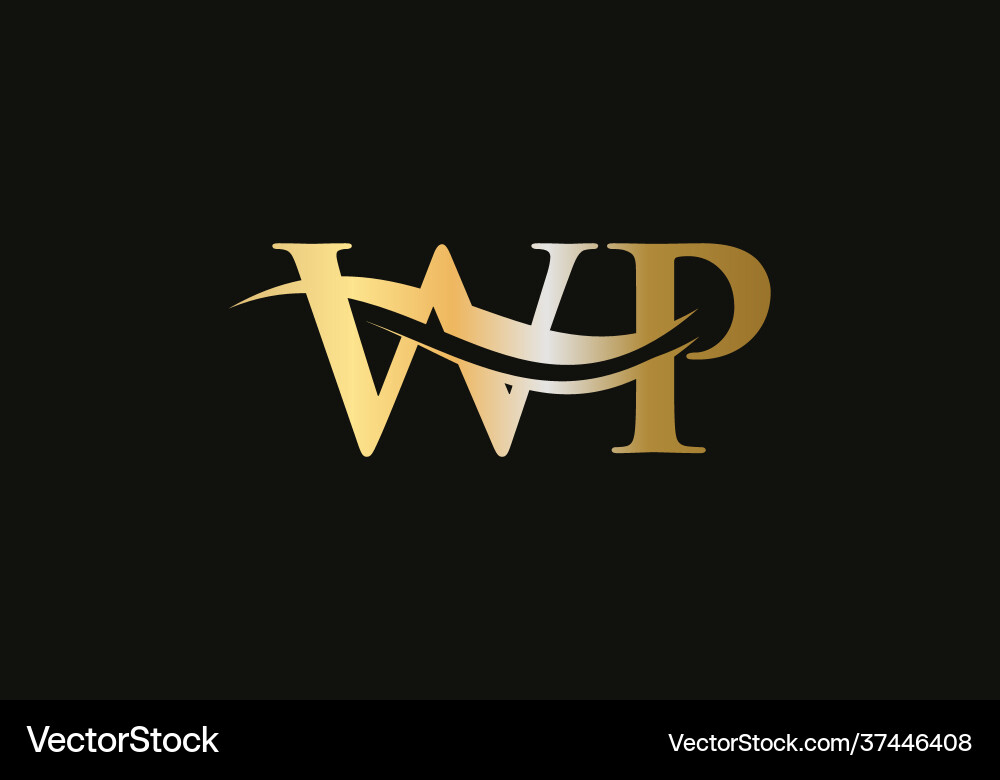 Elegant and stylish wp logo design wp logo Vector Image