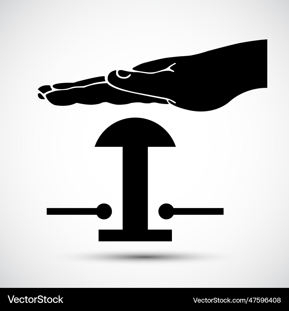 Hand press the emergency button icon symbol sign Vector Image