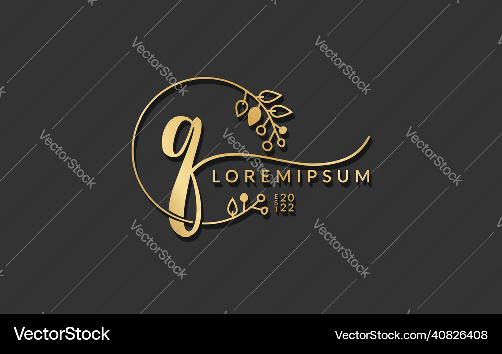 Handwritten signature monogram letter q Royalty Free Vector