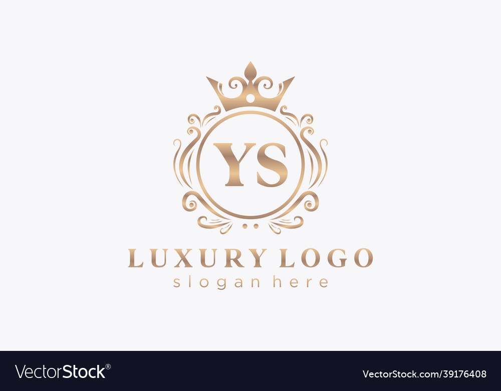 Initial ys letter royal luxury logo template Vector Image