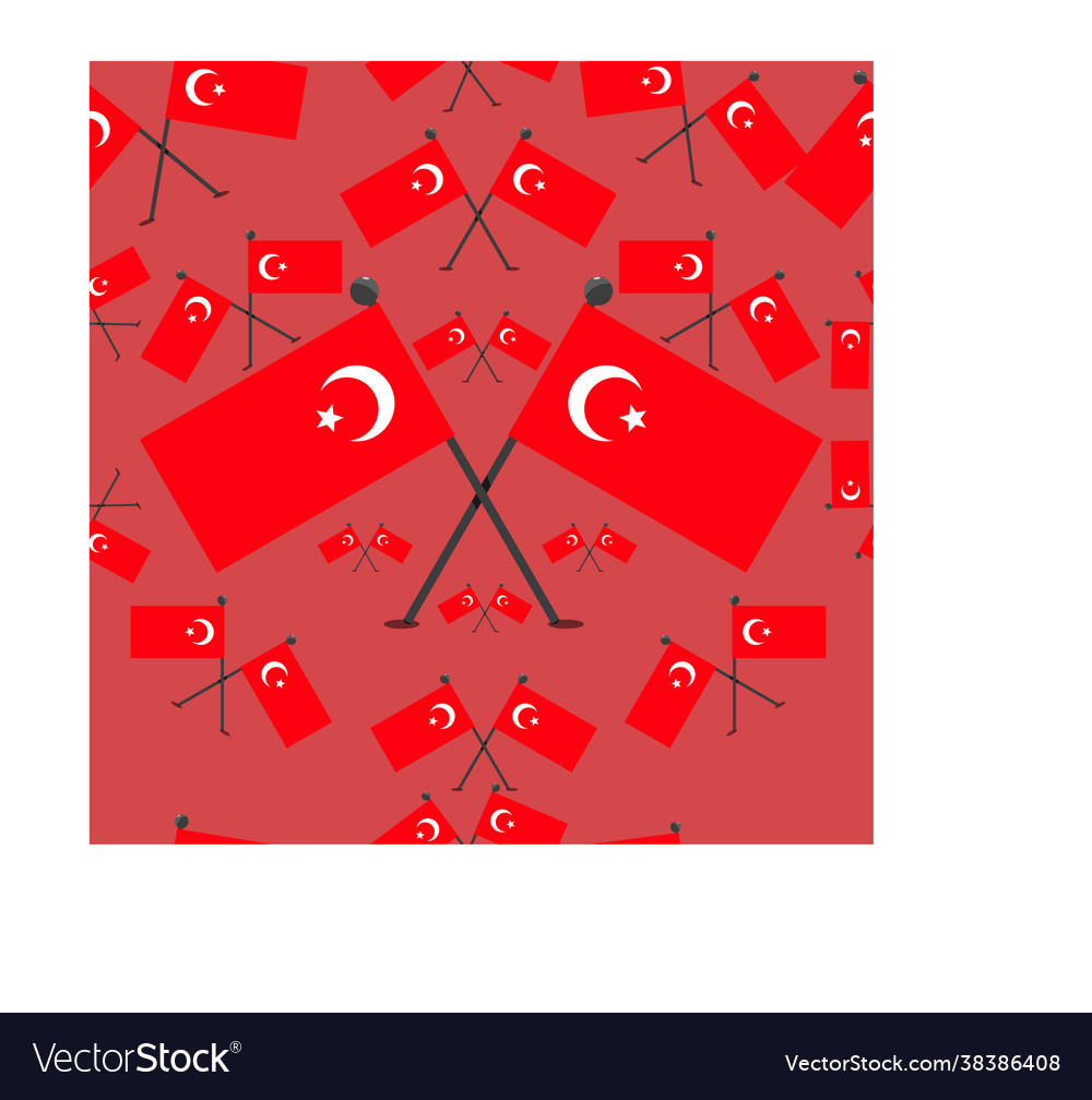 Pattern turkey flags Royalty Free Vector Image