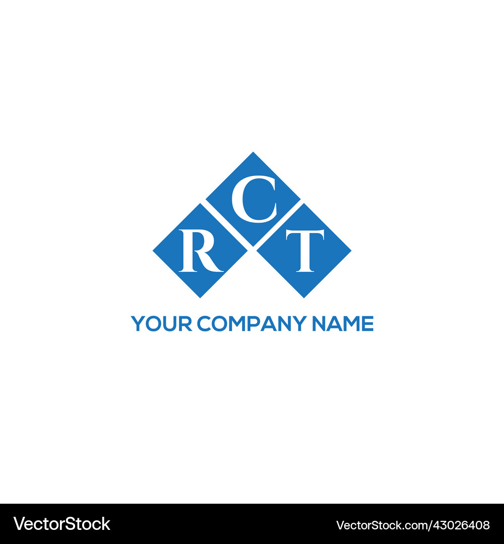 Rct letter logo design on black background Vector Image