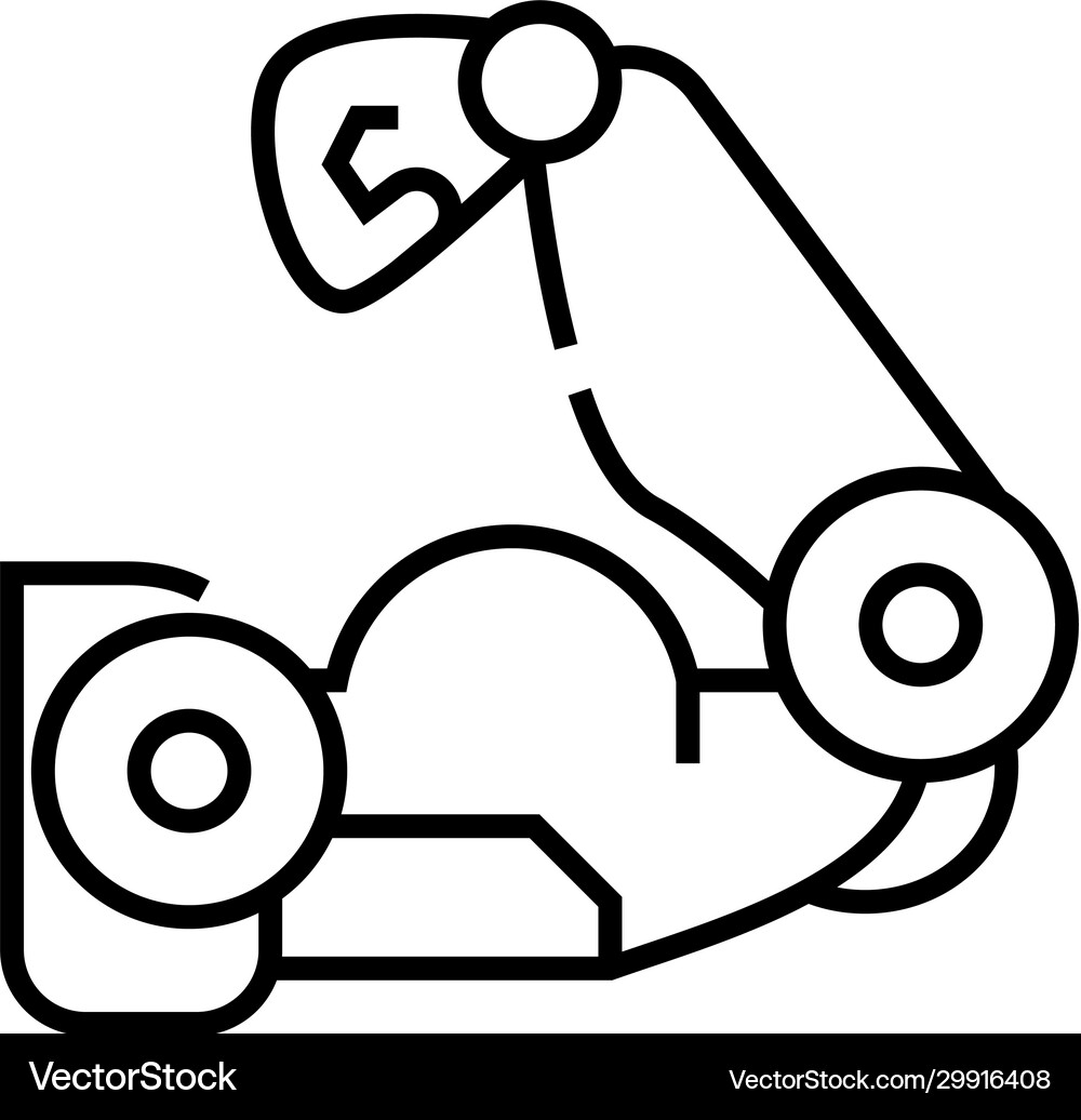 Robot power line icon concept sign outline Vector Image