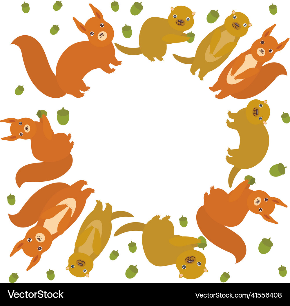 Round frame for your text set of funny red Vector Image