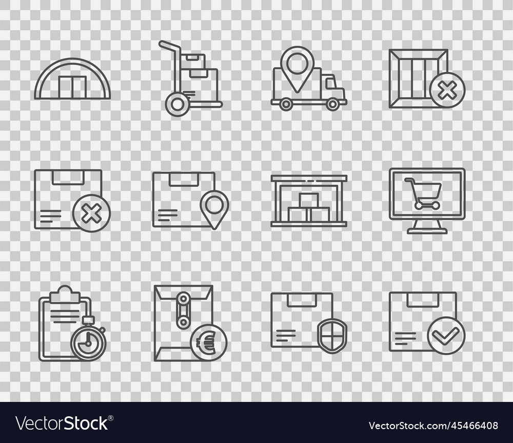Set line verification of delivery list clipboard Vector Image