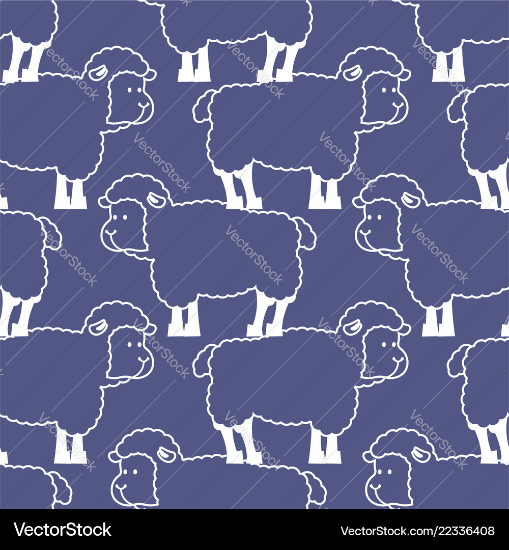 Sheep pattern ewe ornament flock of sheeps farm Vector Image