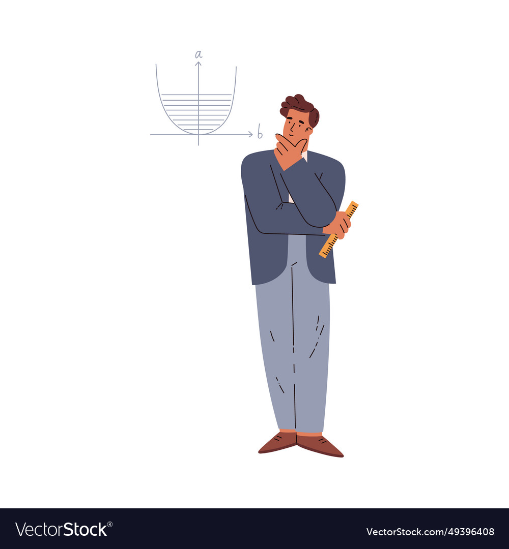 Thinking man isolated Royalty Free Vector Image