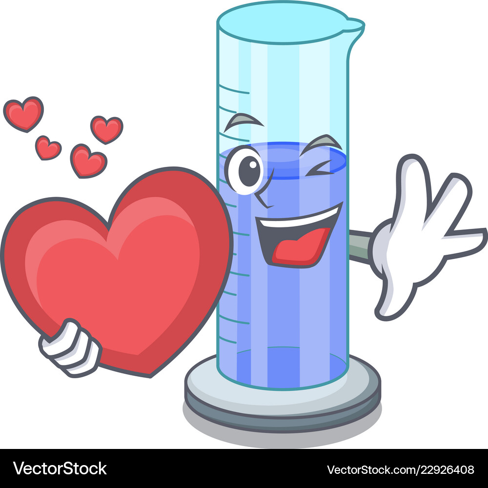 With heart graduated shaped cylinder isolated on Vector Image