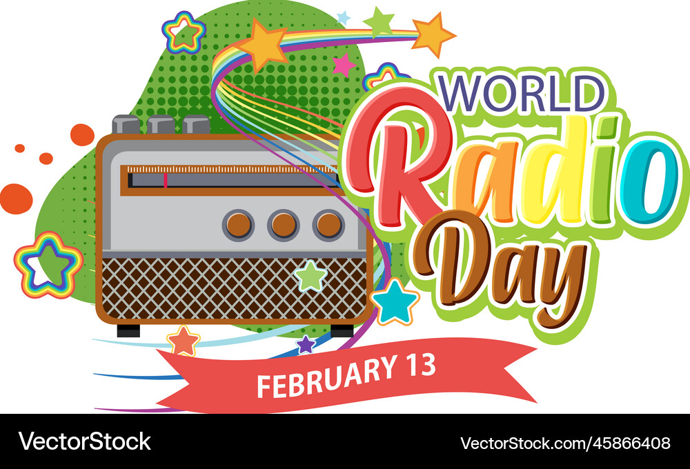 World radio day banner Royalty Free Vector Image