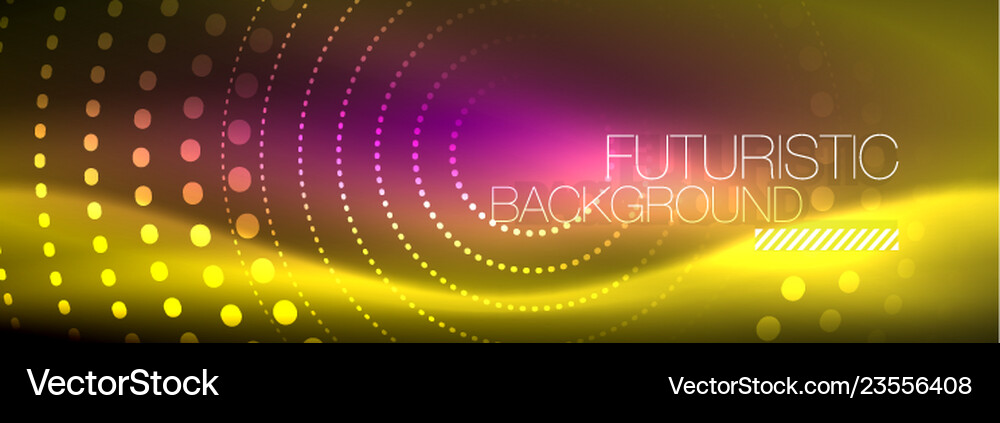 Yellow neon abstract background with dotted Vector Image