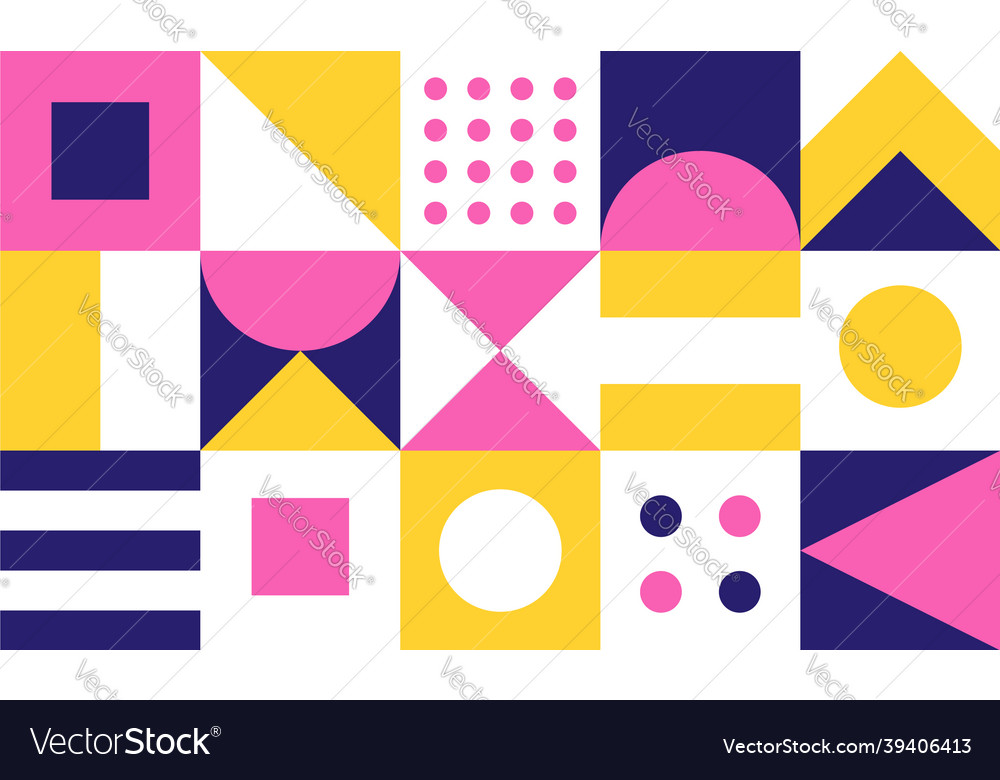 Abstract background colorful geometric mural Vector Image
