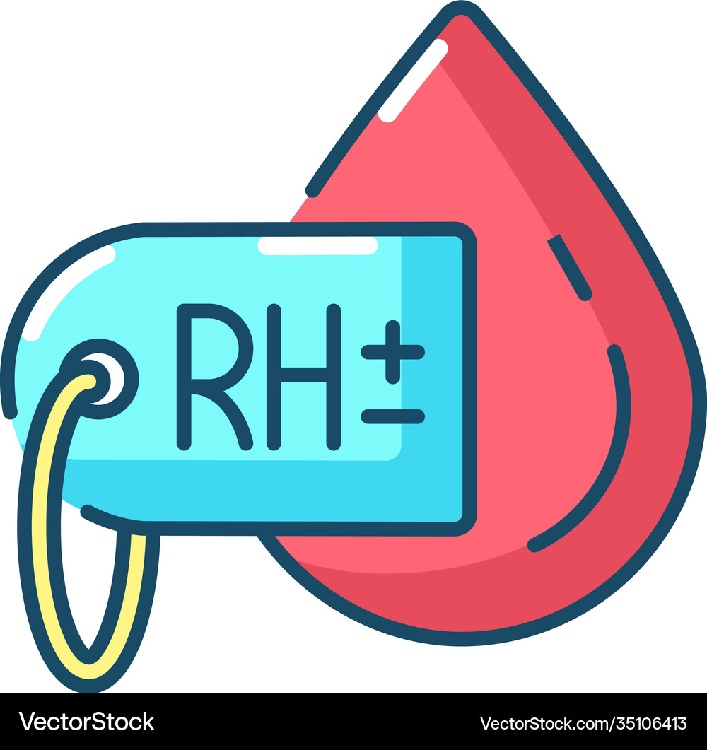 Blood group test rgb color icon Royalty Free Vector Image