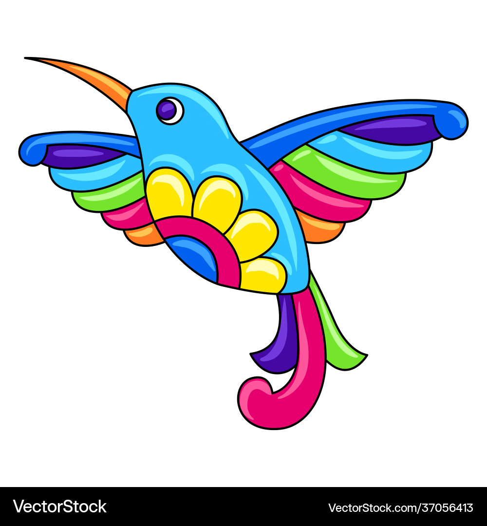 Decorative ornamental tropical hummingbird Vector Image