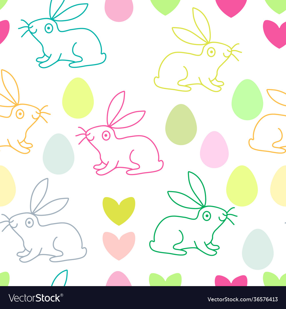 Easter seamless pattern with rabbits Royalty Free Vector