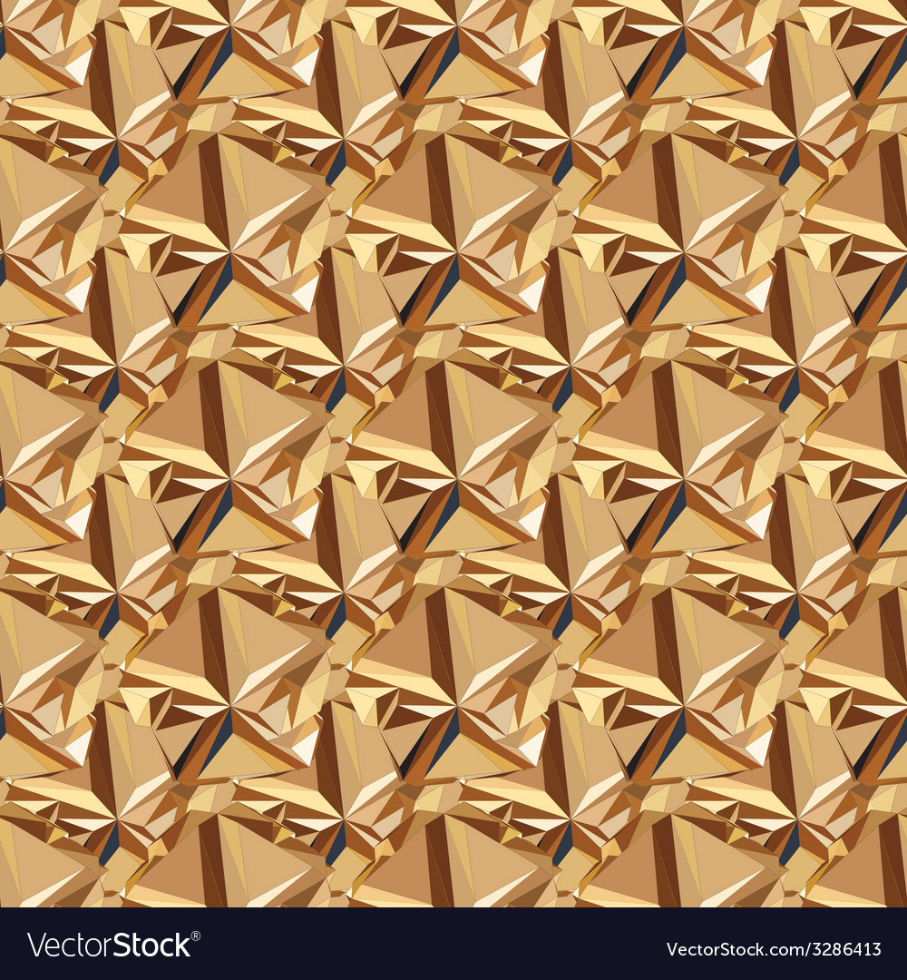 Gold seamless polygonal pattern Royalty Free Vector Image
