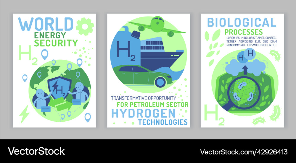 Green hydrogen energy production vertical poster Vector Image