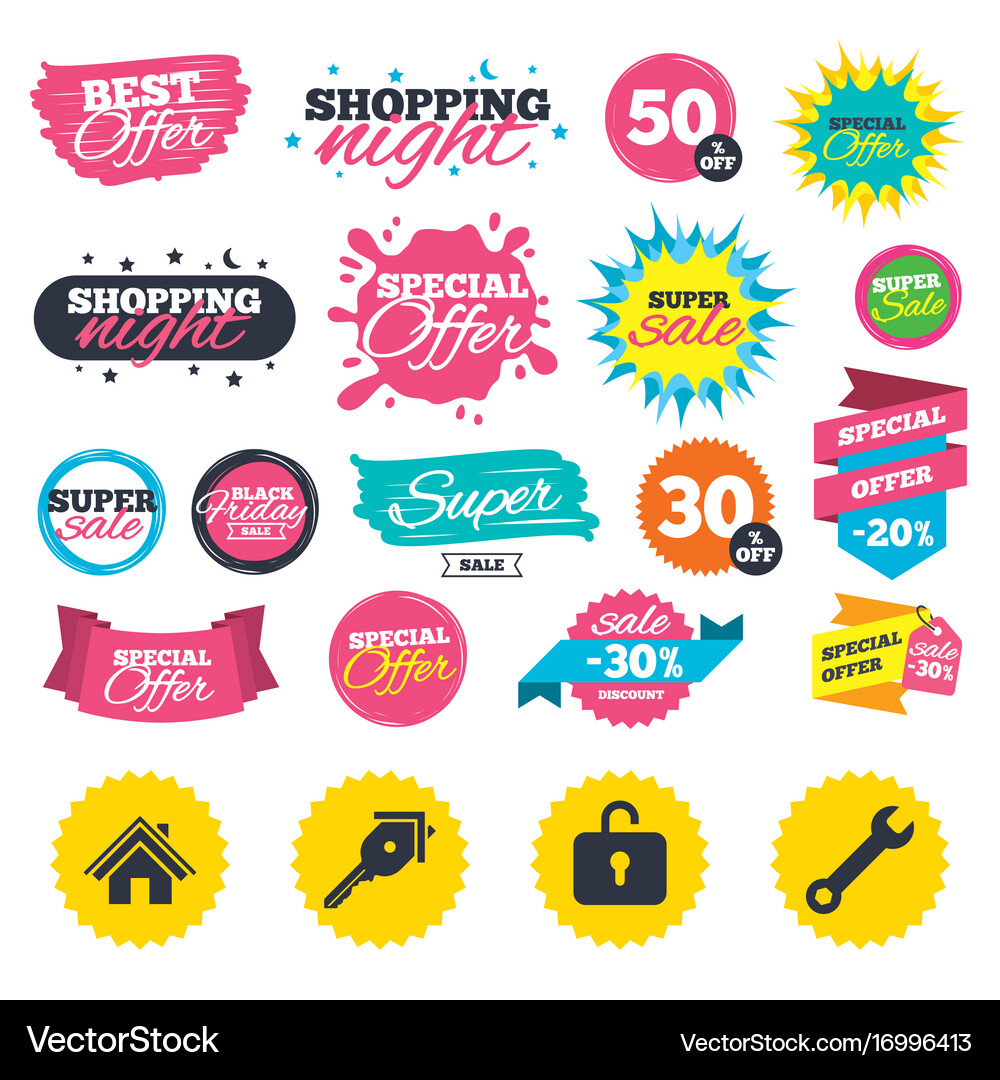 Home key icon wrench service tool symbol Vector Image