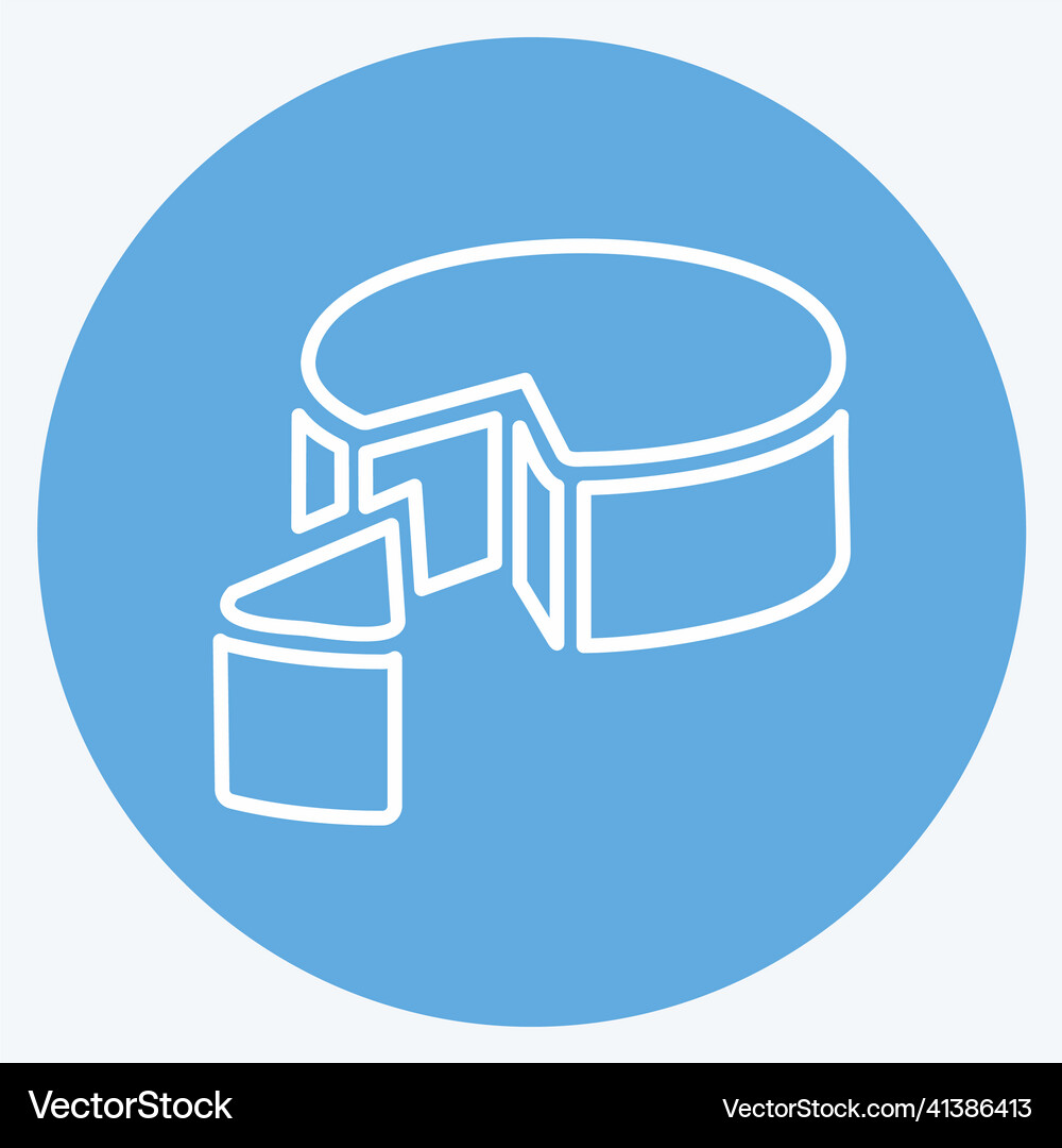 Icon goat cheese - blue eyes style - simple Vector Image