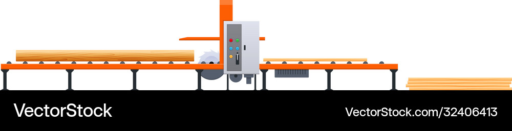 Industrial plant with horizontal machine tape Vector Image