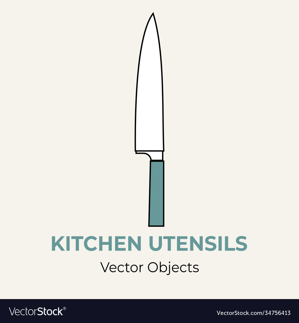 Kitchen knife isolate Royalty Free Vector Image