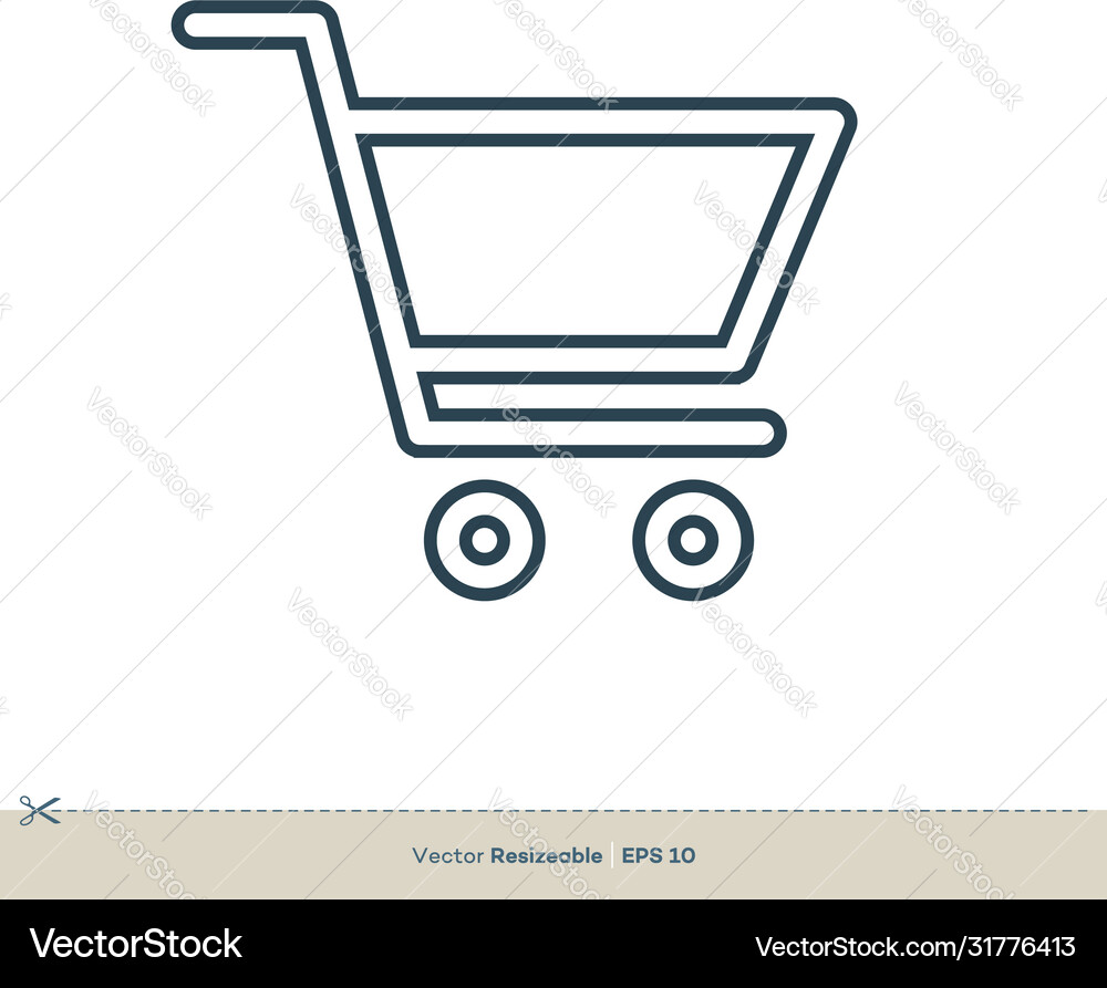 Line art trolley icon logo template design eps 10 Vector Image