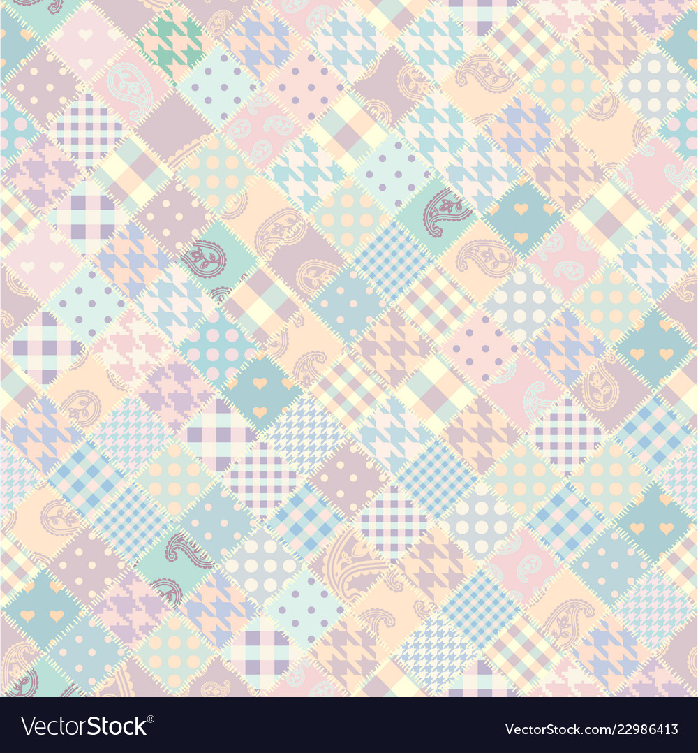 Patchwork textile pattern seamless quilting Vector Image