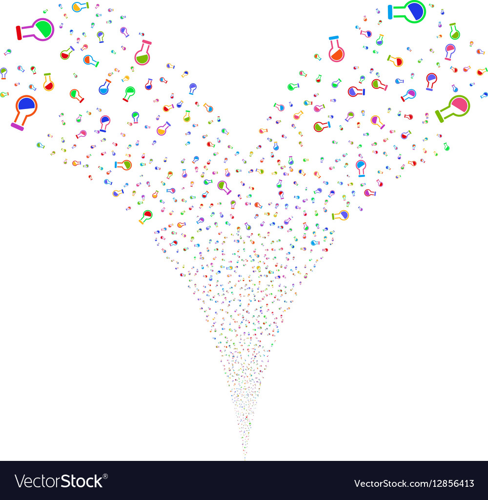 Retort double fireworks stream Royalty Free Vector Image