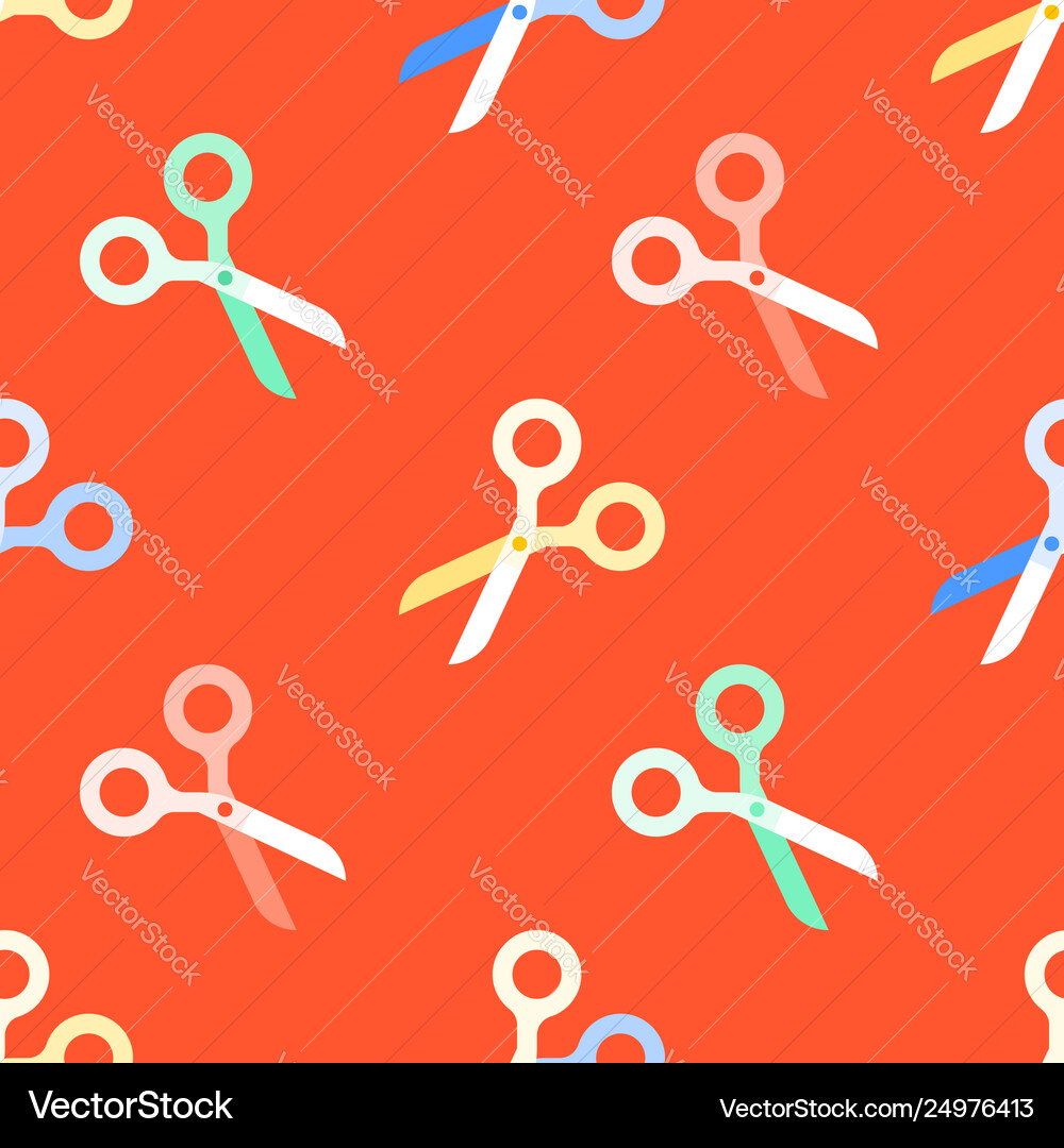 School supplies sewing seamless pattern with flat Vector Image