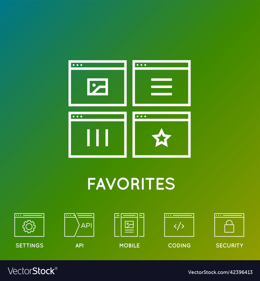 Set of minimal browser developing app and coding Vector Image