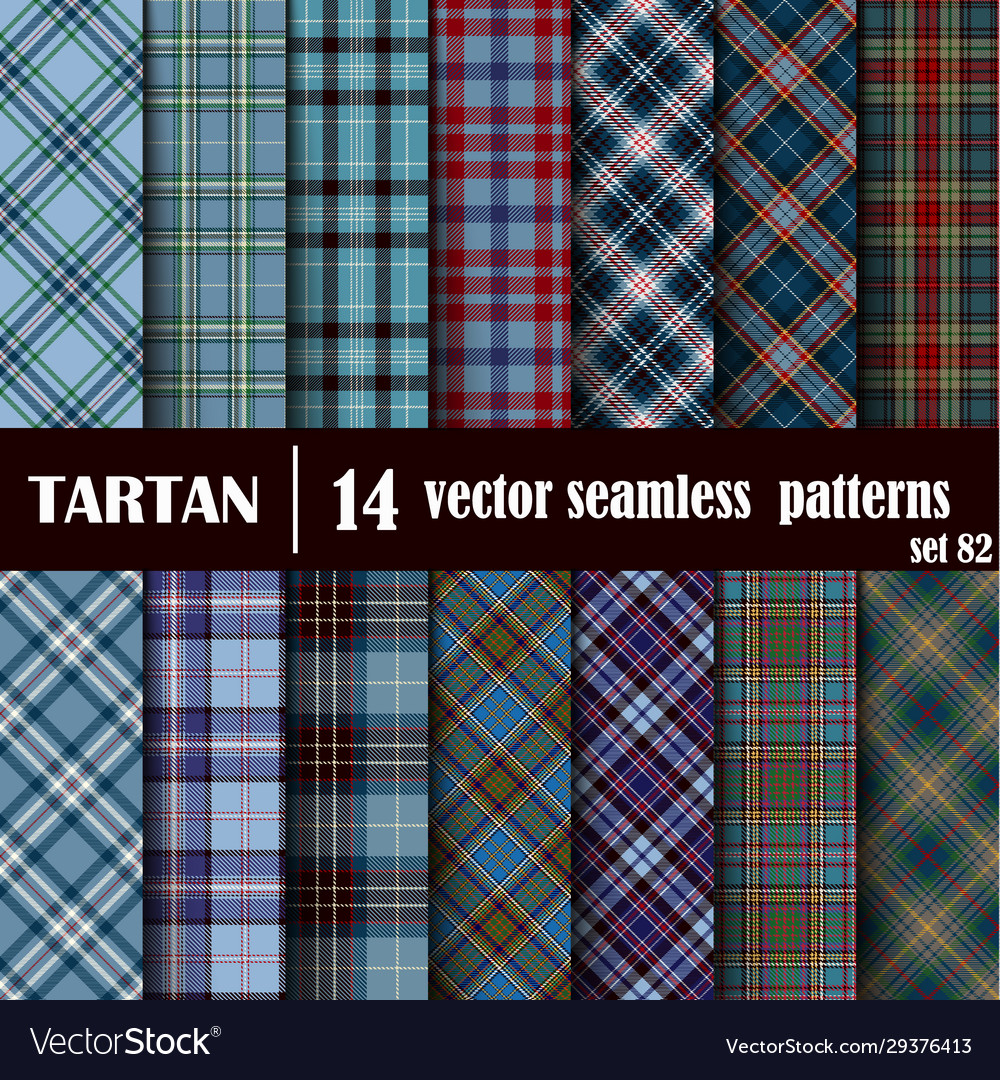 Set tartan seamless pattern Royalty Free Vector Image