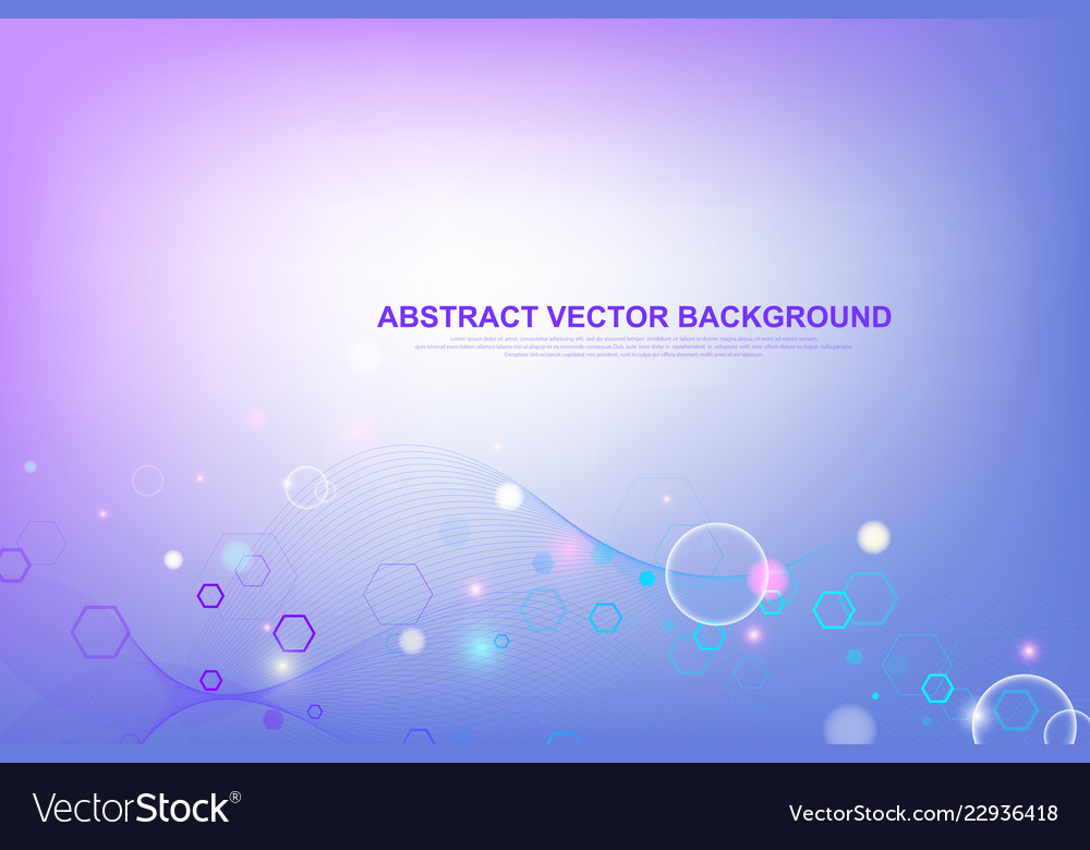 Abstract hexagonal background with waves Vector Image