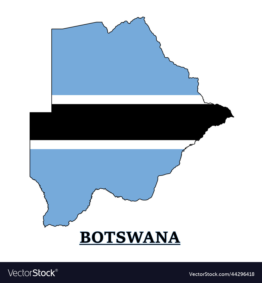 Botswana national flag map design Royalty Free Vector Image